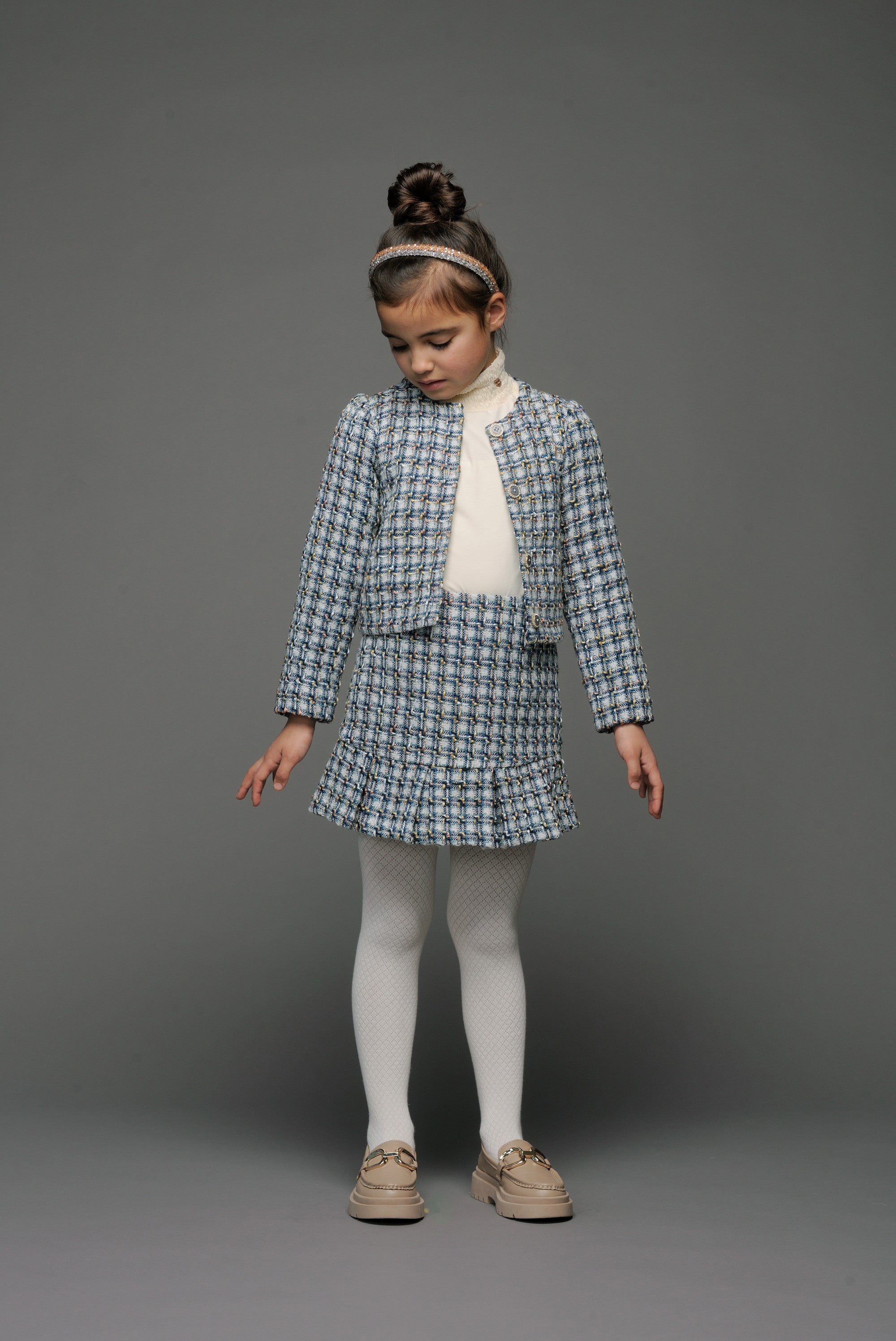 TIVVY tweed rok *Blauw* | Le Chic Fashion